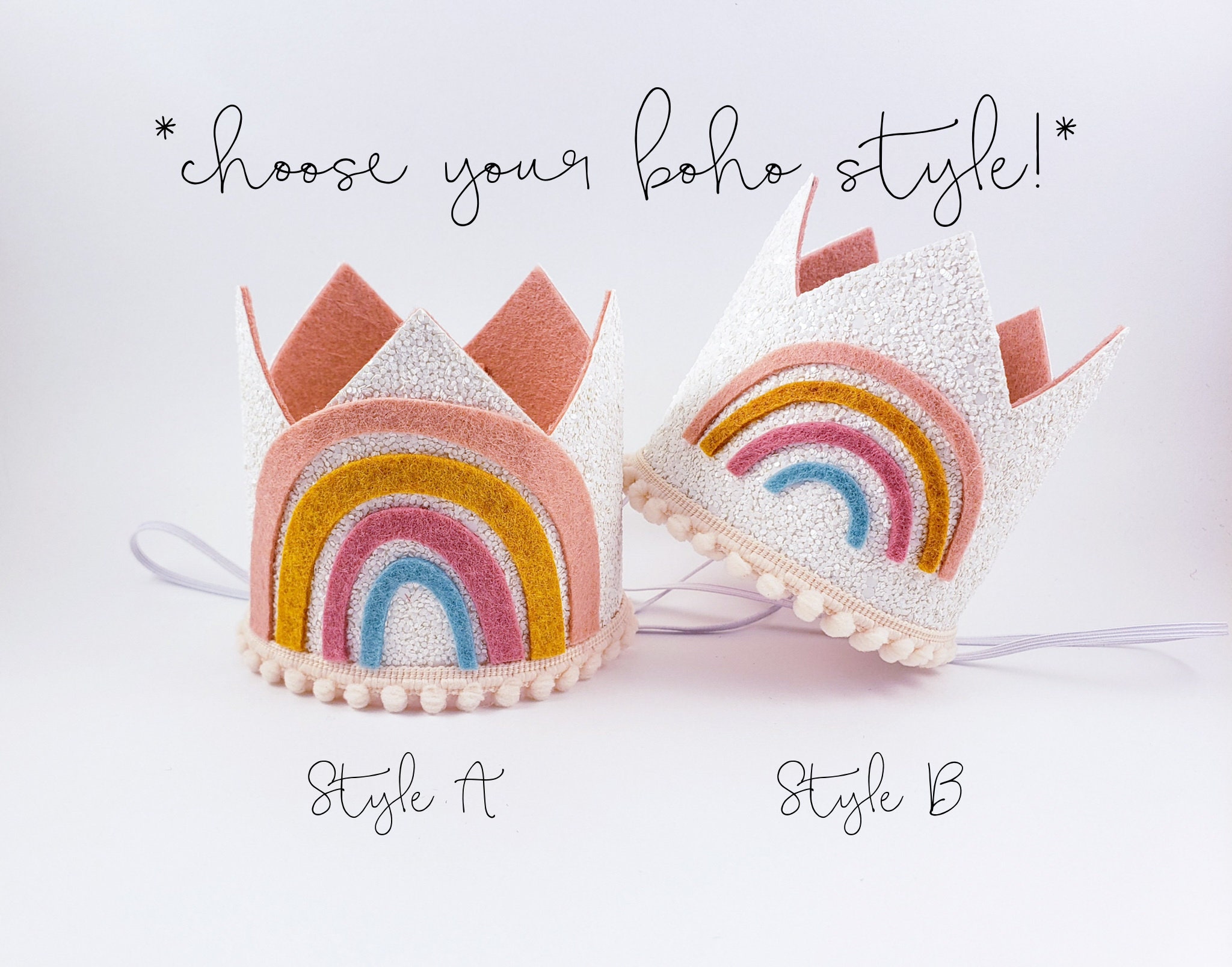Boho Rainbow Birthday, Boho Rainbow, Boho Rainbow Birthday Crown ...