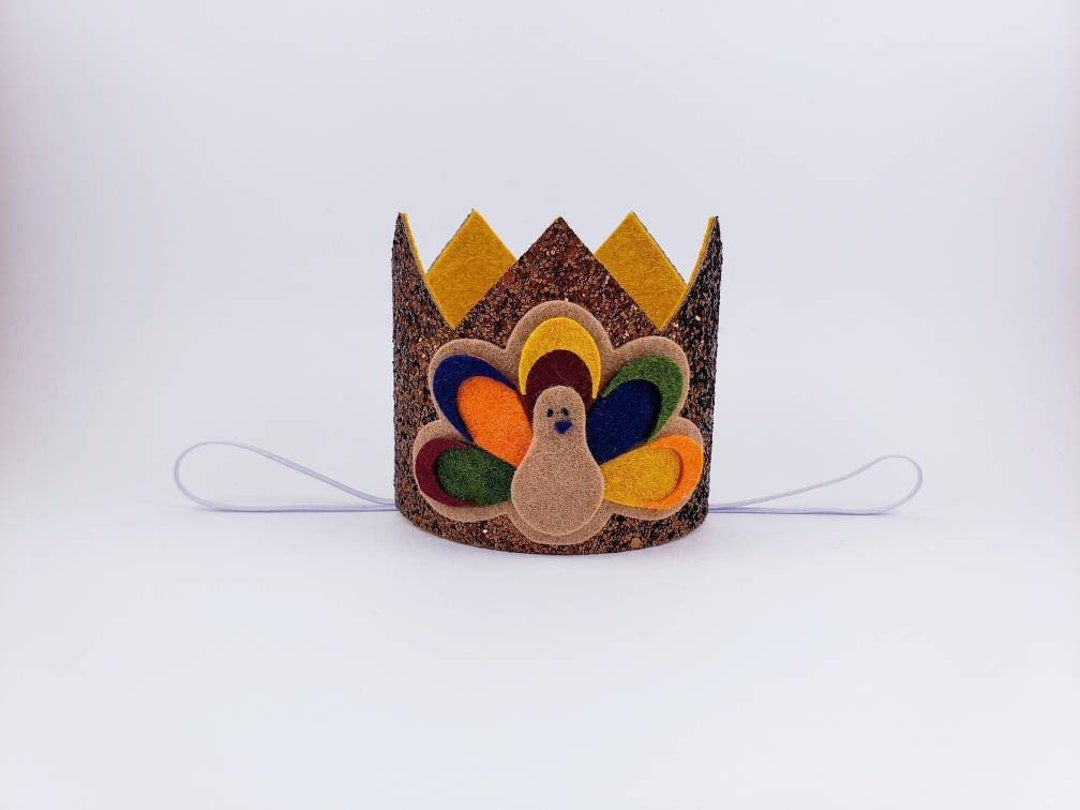 Thanksgiving Birthday Crown, Turkey Party Hat, Our Little Turkey ...