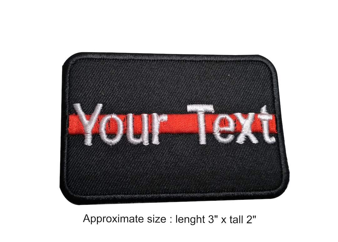 Thin Red Line Patch Custom Name Text Fire Fighter Police Fire Dep Fire Rescue Hook Backing or ...