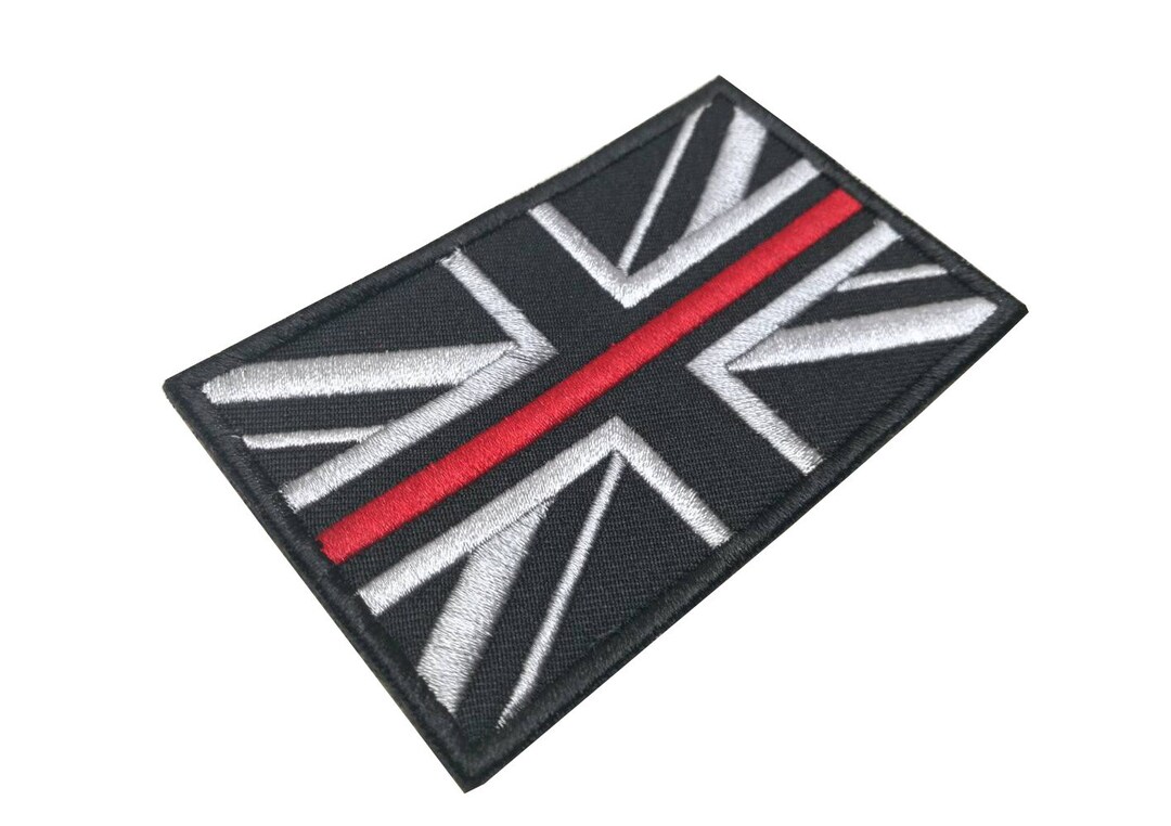 UK Fire Fighter Union Jack Flag Patch Thin Red Line Police Patch UK ...