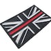 UK Fire Fighter Union Jack Flag Patch Thin Red Line Police Patch UK Flag Patch Hook Backing for ...