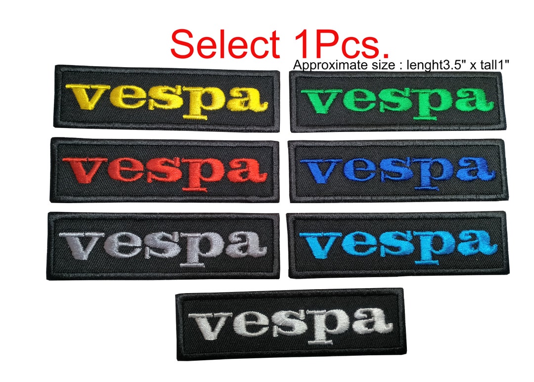 Vespa Piaggio Patch Biker Motorcycle Racing Name Tape Name Tag Hook ...