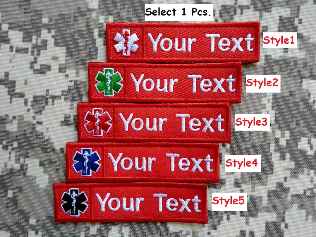 Custom Name Text Your Text Patch Paramedic Medic EMT EMS Patch Sew on ...