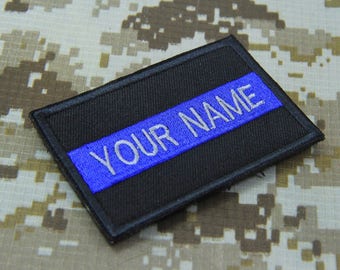 Thin Blue Line Patch Custom Name Text Thin Blue Line Police | Etsy