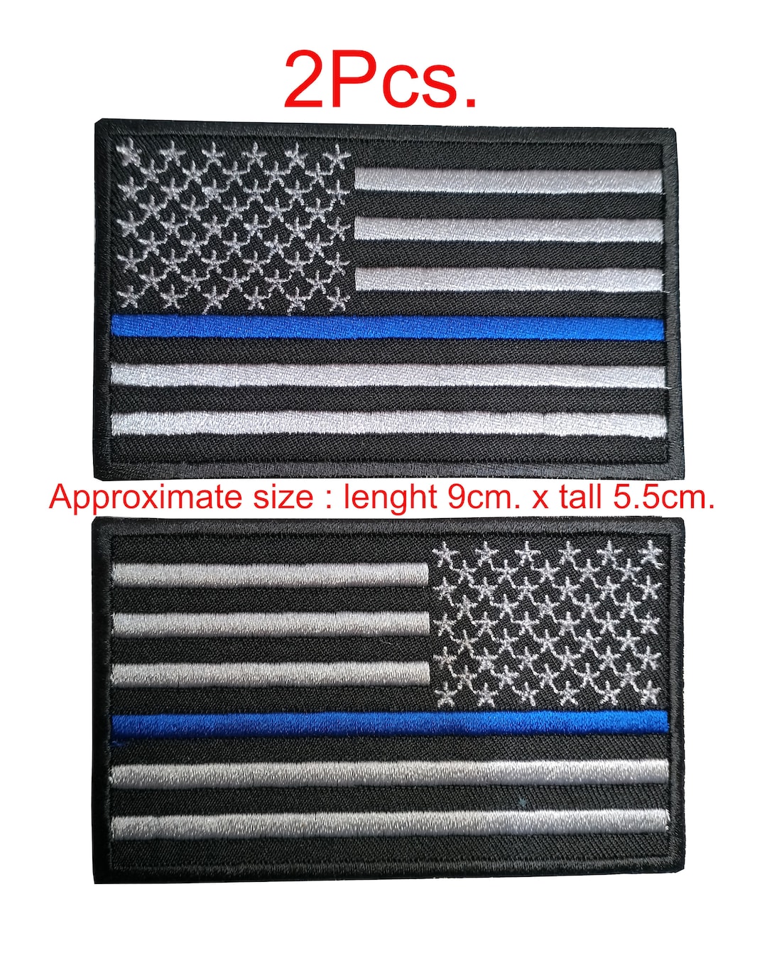 2pcs. USA Flag Thin Blue Line Police Swat Army Regular Revers United ...