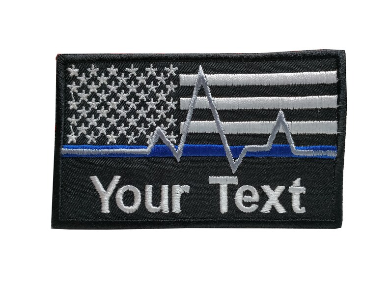 White EMS EMT Paramedic Custom Name Text Blue Line United - Etsy