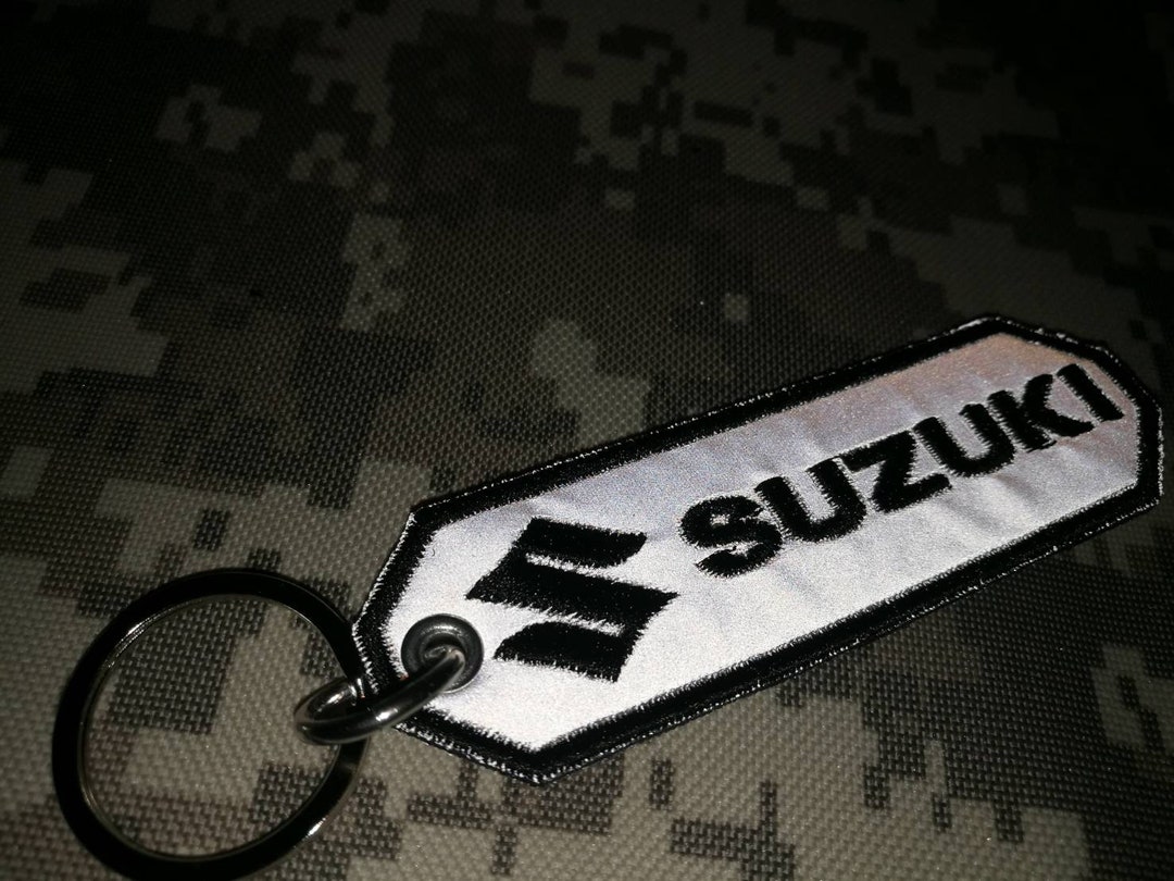 Suzuki Reflective Key Chain Biker Embroidered Key Chain Racing ...