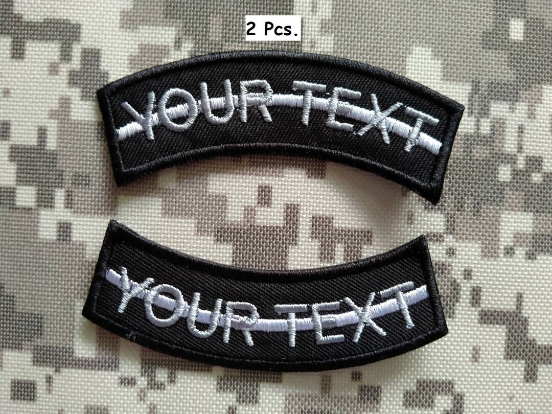 2 Pcs. EMS EMT Curve Patch Custom Name Text Patch Medic Thin White Line ...