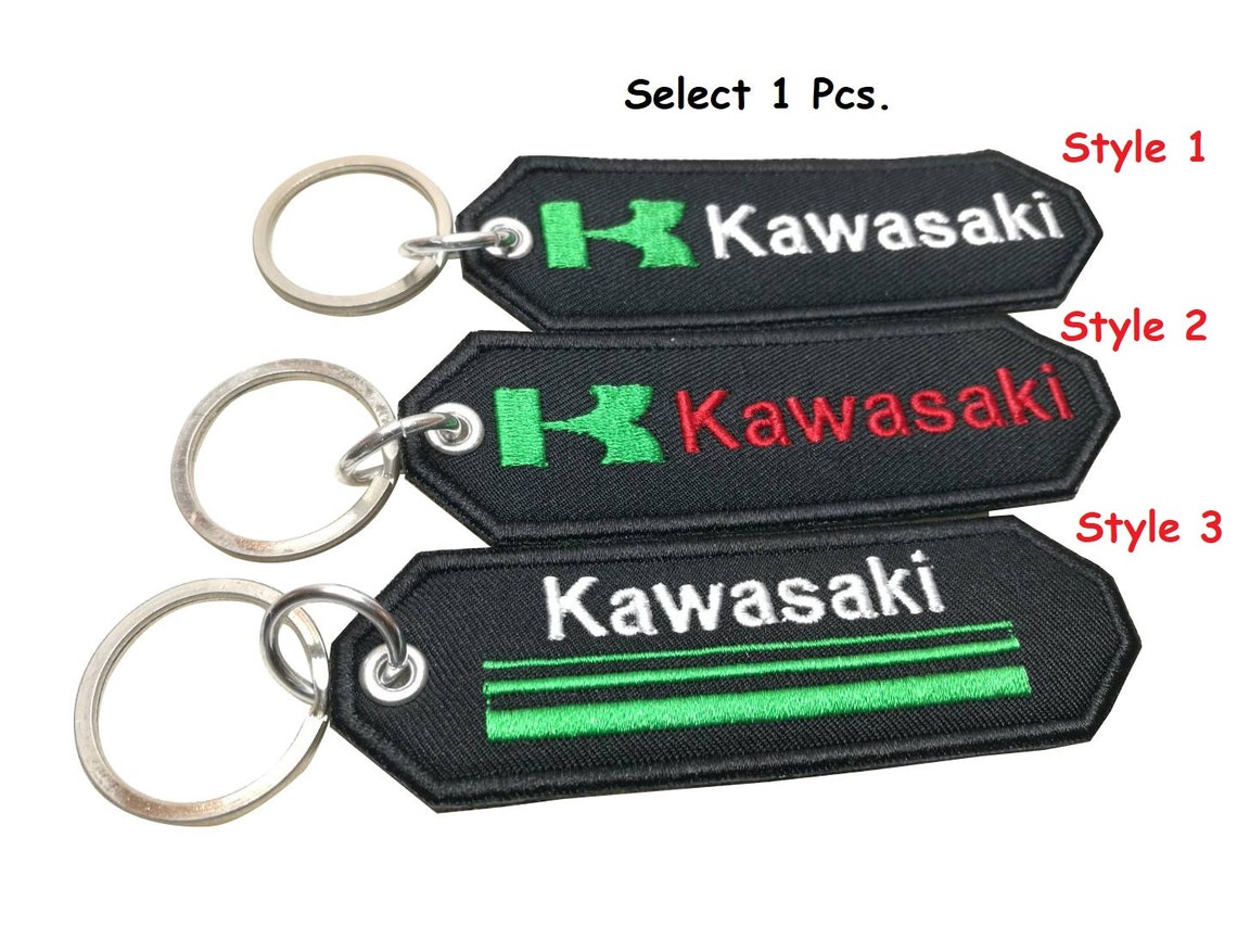 Key Chain Embroidery Kawasaki Biker Racing Key Chain Kawasaki - Etsy