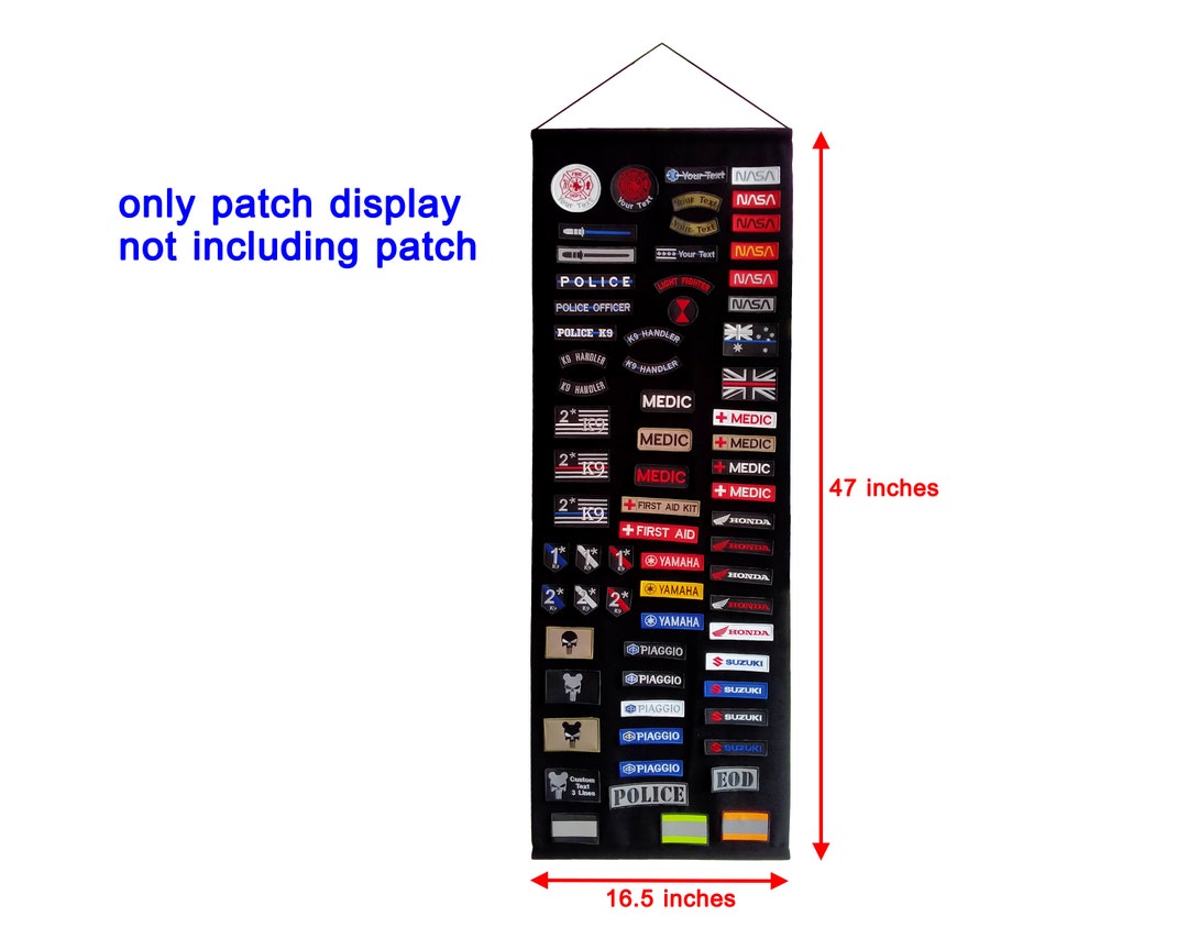 Patch Display Morale Patch Holder Board Display Wall Door Hanging Display Frame Patch Decorate Patch Frame Patch Collection Size 16.5 x 47 Etsy UK