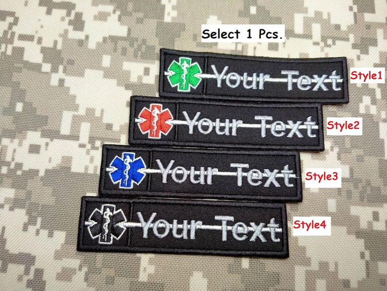 Custom Name Text Paramedic Medic EMT EMS White Line Patch Sew - Etsy