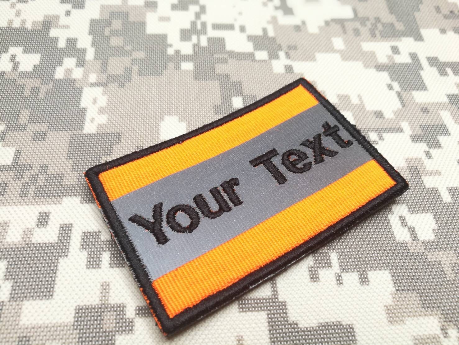 Reflective Patch Your Text Custom Name Text Patch Tag Name | Etsy