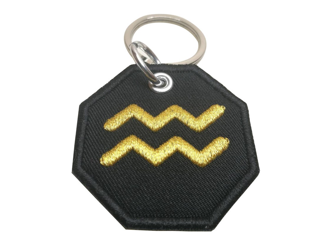 Zodiac Aquarius Key Chain Zodiac D.I.Y. Patch Decorate Aquarius Glitter ...