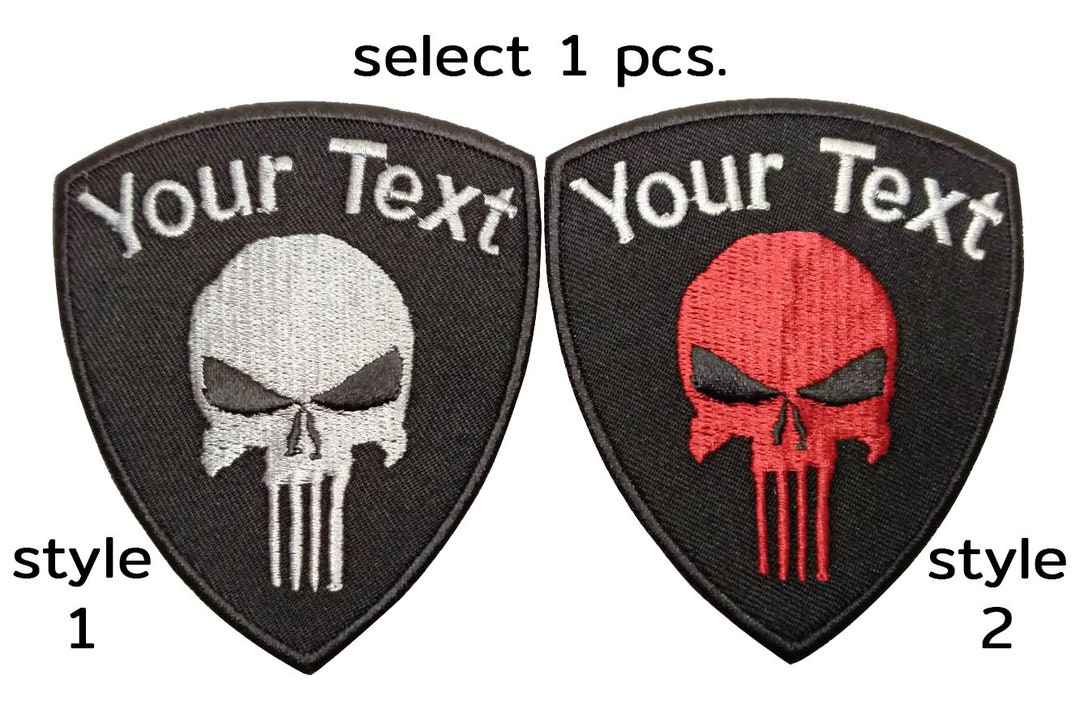 Punisher Skull Patch Custom Name Patch Your Text Patch Punisher Skull ...