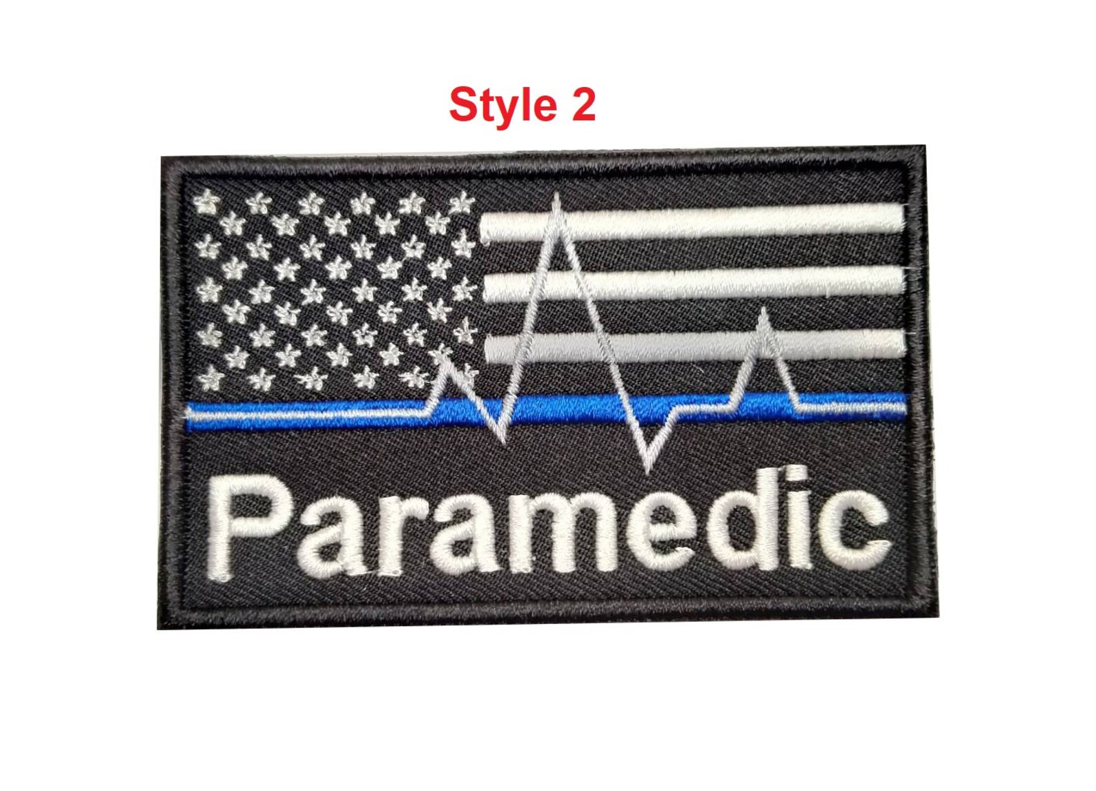 Paramedic White EMS EMT Patch Thin Blue Line Patch USA Flag | Etsy