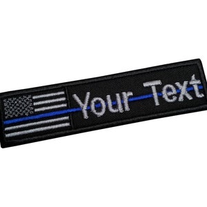 Blue Line Patch Custom Name Thin Blue Line Police SWAT USA Flag Patch ...