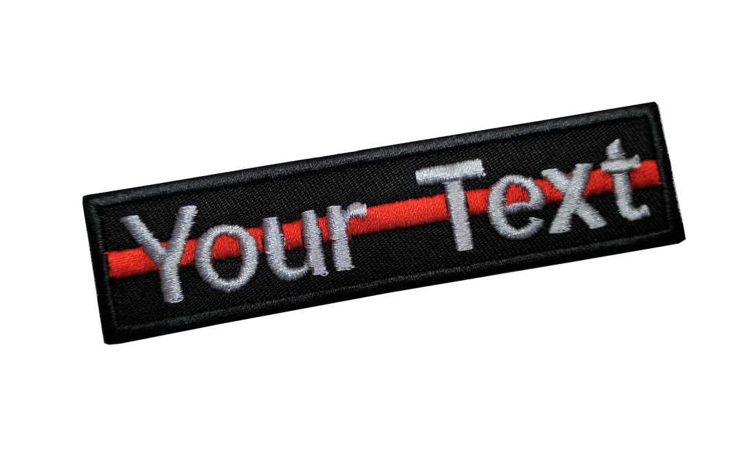 Fire Fighter Custom Name Text Patch Thin Red Line Firefighter Rescue ...