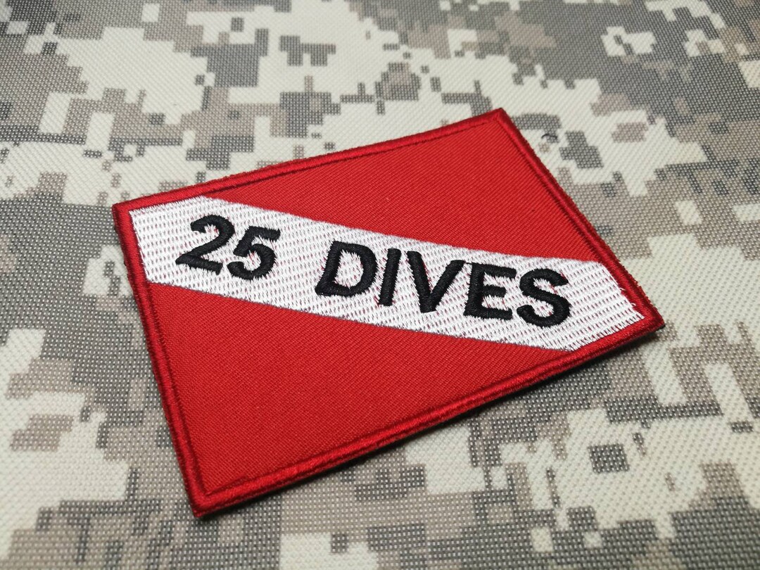 1 PCS. 25, 50, 100, 1000 DIVES Diving Flag / Diver Down Flag, Embroidered Morale Patch Sew on or ...