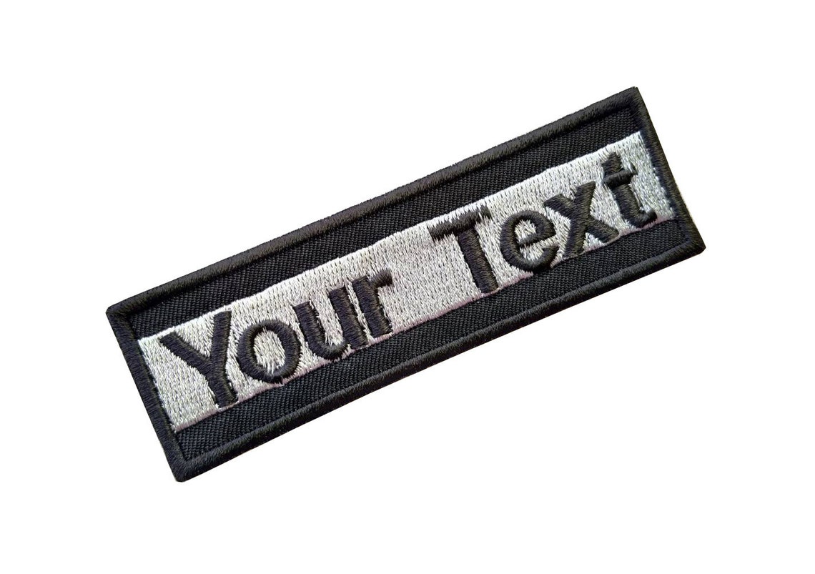 Thin Gray line patch Custom name text thin Gray line patch | Etsy