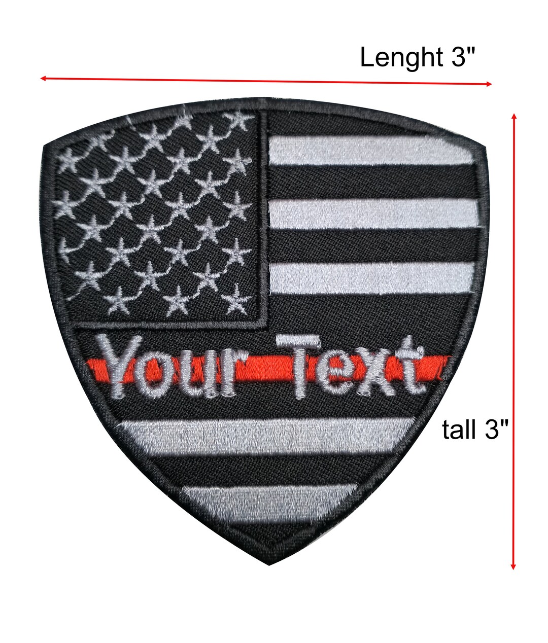Fire Fighter Thin Red Line Patch Custom Name Text USA Flag Fire Rescue Police Fire Sew on Patch ...