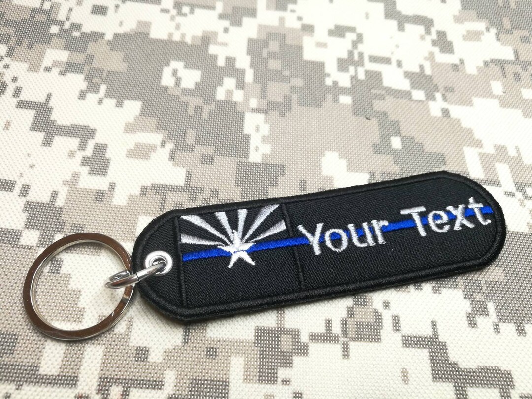 Arizona Flag Custom Name Text USA Arizona Flag Key Chain Thin Blue Line ...