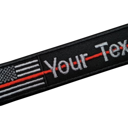 Fire Fighter Custom Name Text Patch Thin Red Line Fire Rescue - Etsy