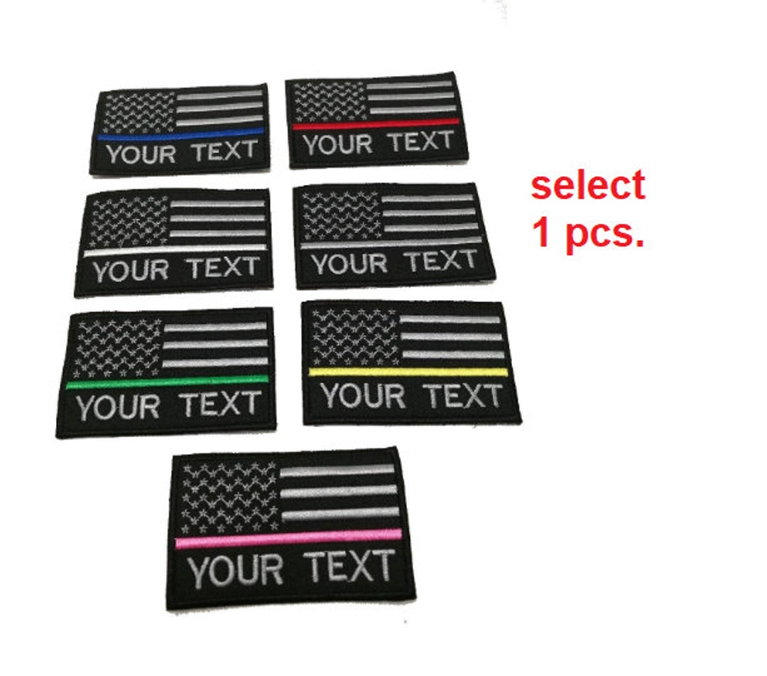 1 Pcs. Custom Name Patch Your Text Thin Red Blue White Green Pink ...