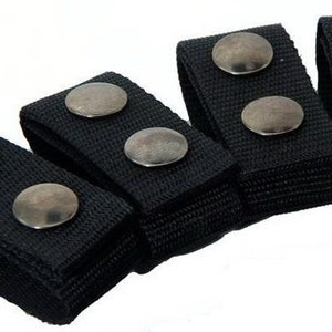 4 Tactical Army Police Security Guard Black Nylon Duty Belt Keepers ...