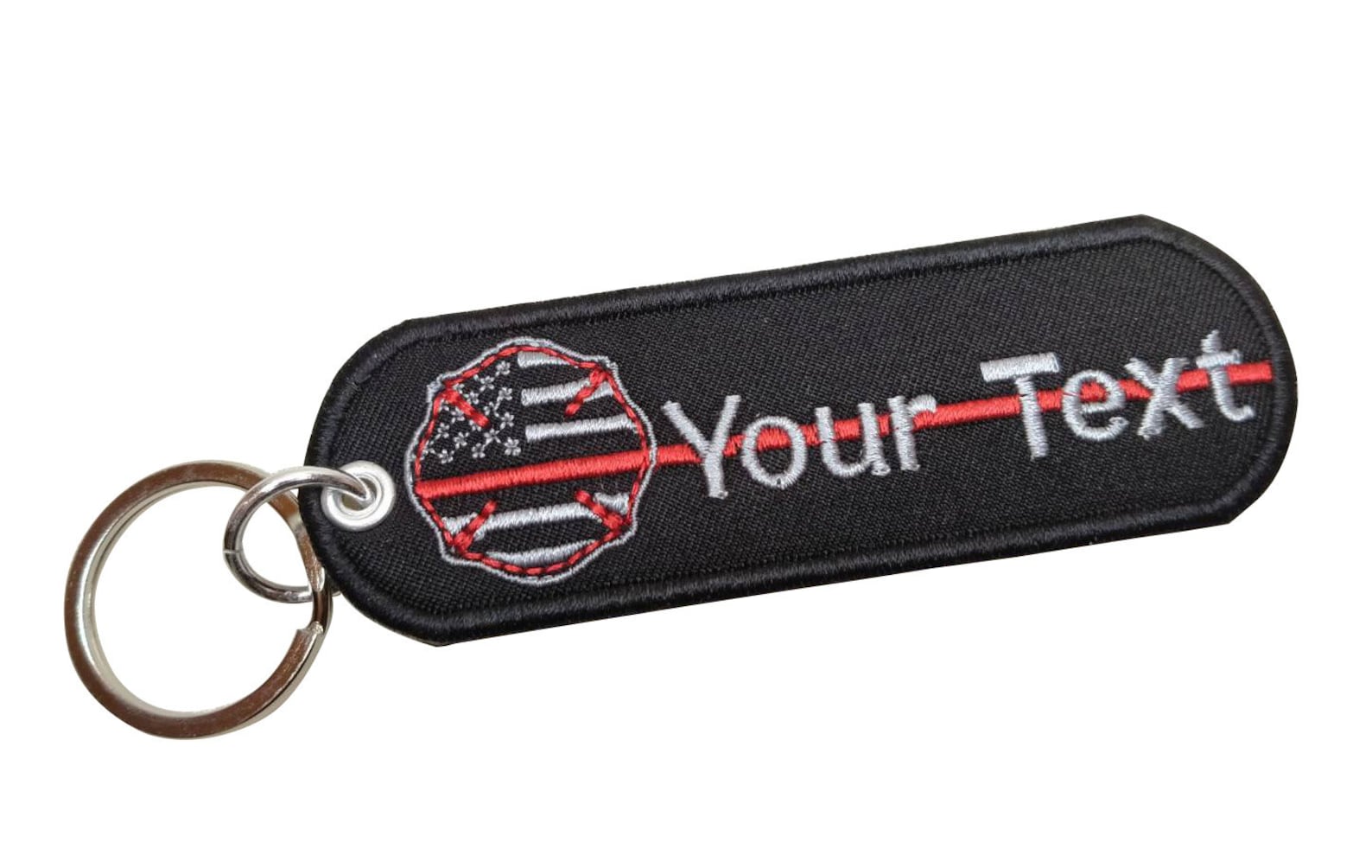 Custom Name Text USA Flag Key Chain Thin Red Line Fire Fighter - Etsy