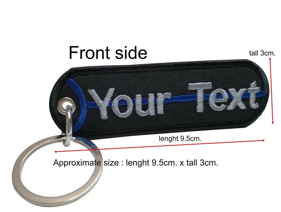 Thin Blue Line Key Chain Custom Name Your Text Thin Blue Line Police ...