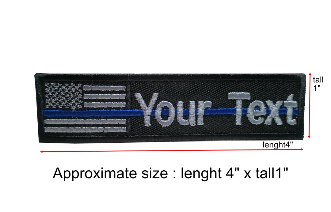 Blue Line Patch Custom Name Thin Blue Line Police SWAT USA Flag Patch ...