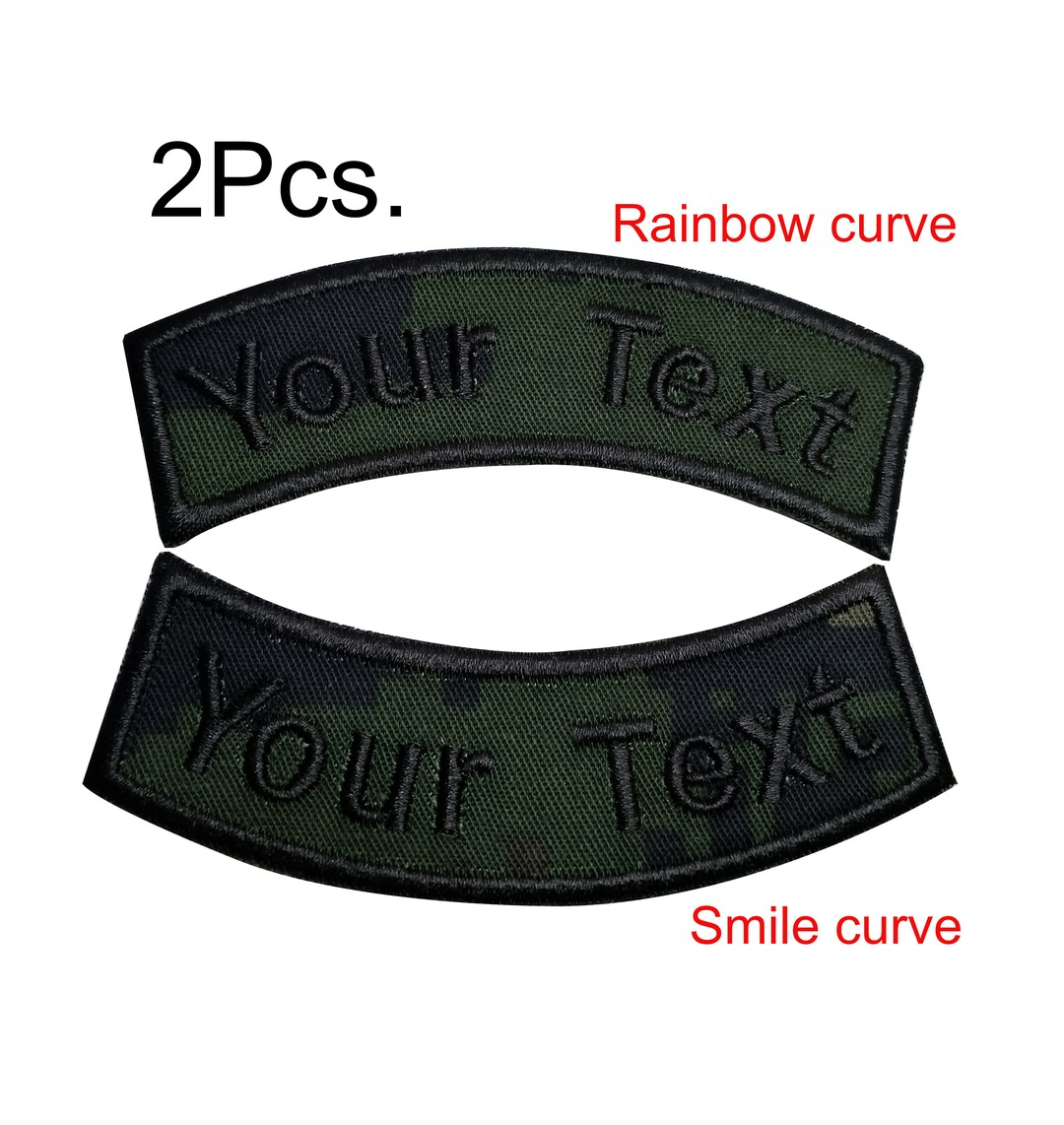 2 Pcs. Curve Custom Name Text Patch Camouflage Fabric Military Police ...