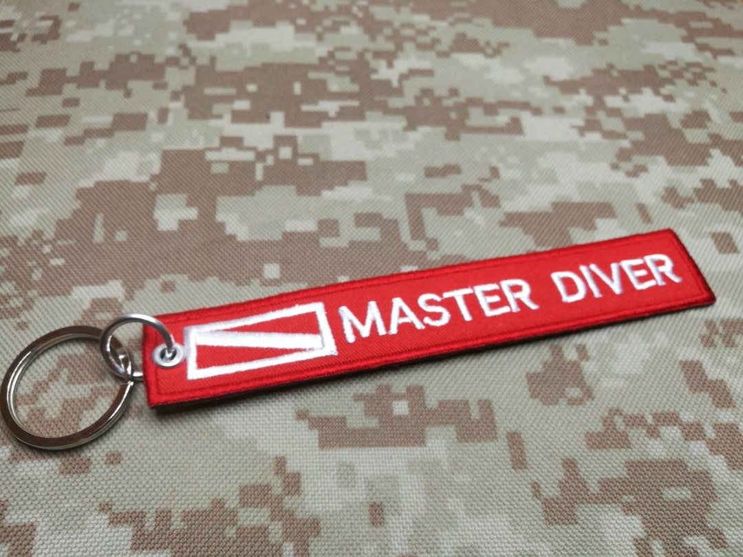 Master Diver Diving Flag / Diver Down Flag, Embroidered Key Chain Size ...