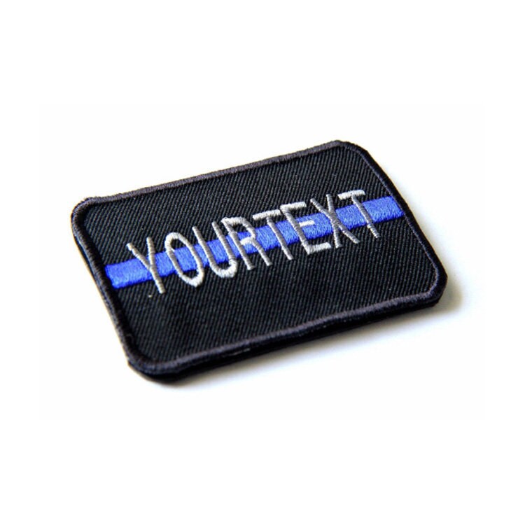 Thin Blue Line Patch Custom Name Text Thin Blue Line Police - Etsy