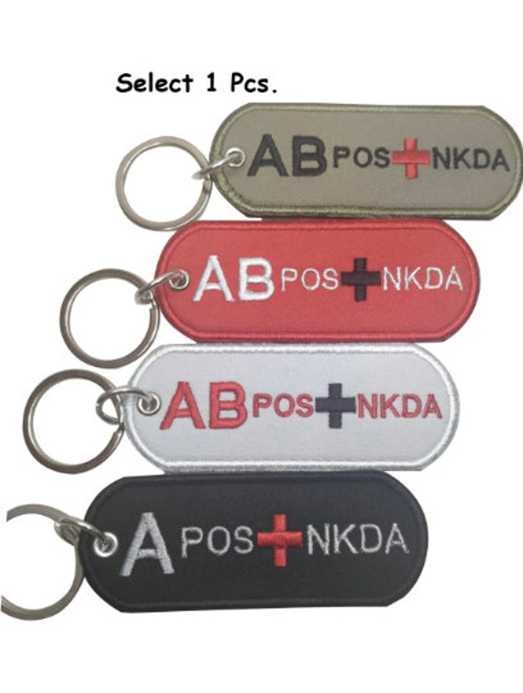 Blood Type A-b-ab-o-pos -neg -NKDA Army Military Keychain Key Ring 4 X ...