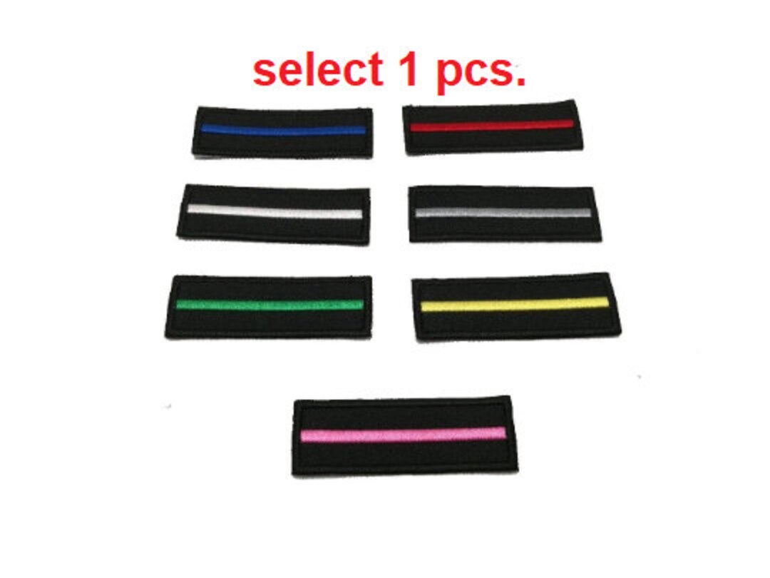 1 Pcs. Thin Line Patch Thin Red, Blue, White, Green, Pink, Yellow, Gray ...