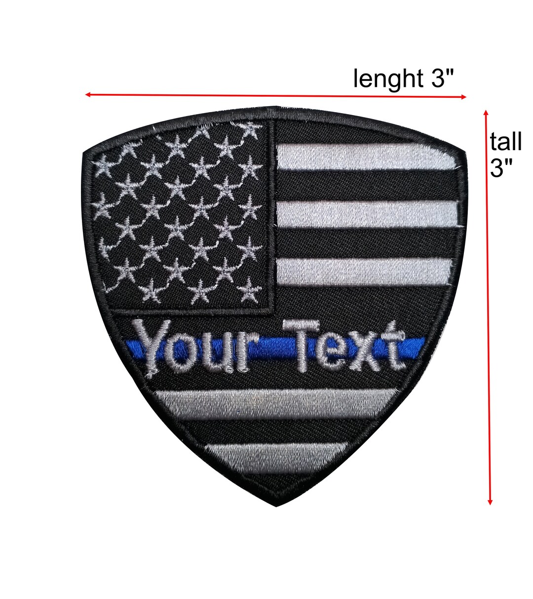 Thin Blue Line Patch Custom Name Text Thin Blue Line USA Flag Police ...