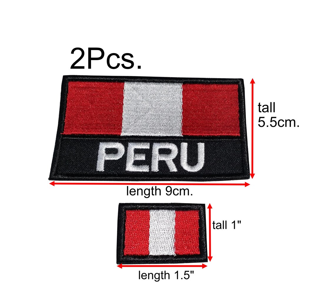 2 Pcs. Peru Flag Patch and Small Peru Flag National Flag With Hook ...