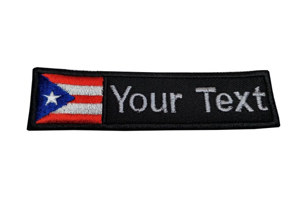 Puerto Rico Flag Patch Custom Name Text Your Text Puerto Rico | Etsy
