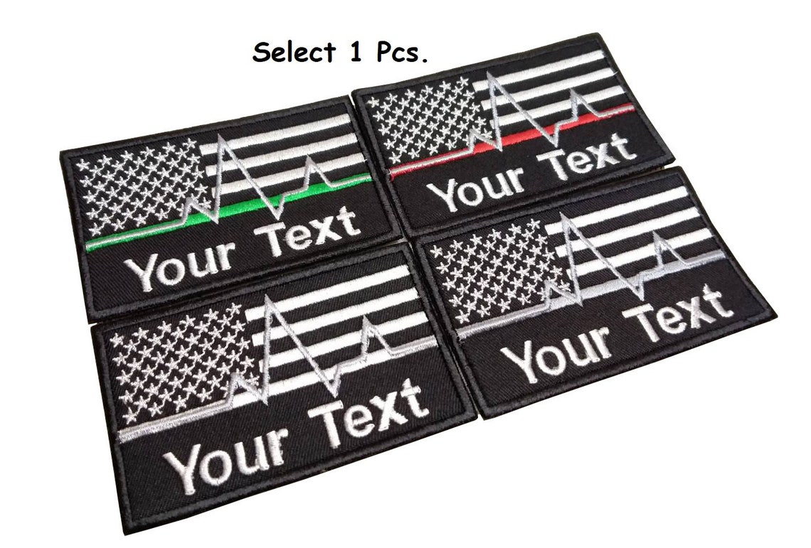 EMS EMT Paramedic Custom Name Text Thin White Green Red - Etsy