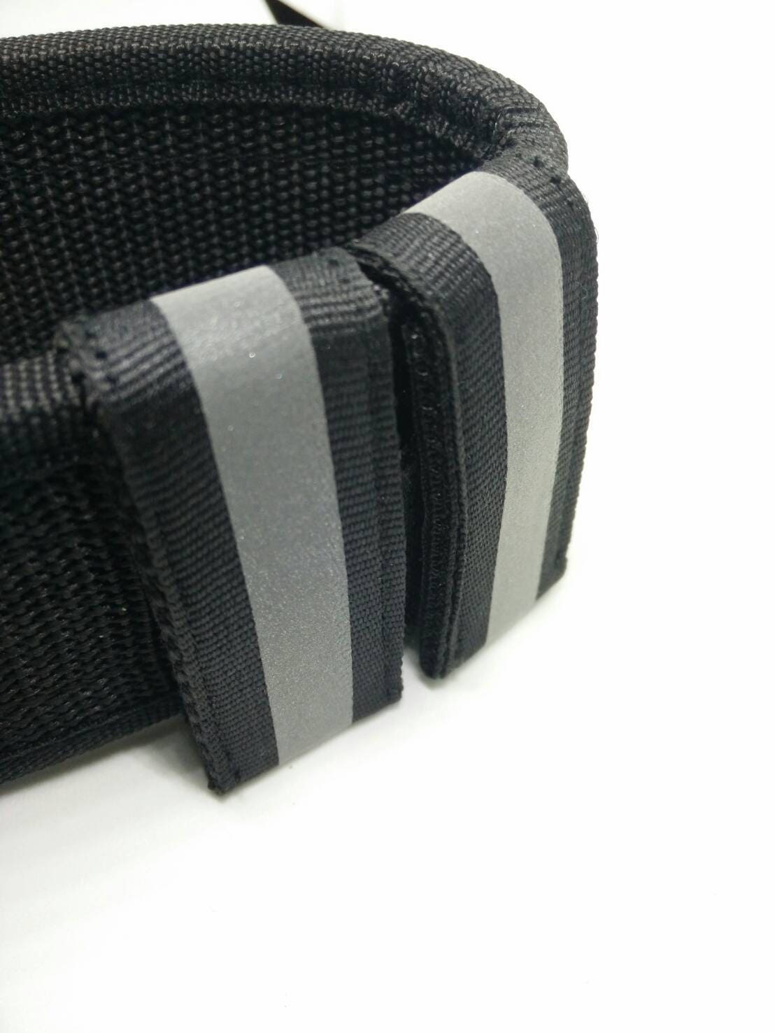 2 Tactical Magic Tape Attach Army Police Firefighter Black Nylon With ...