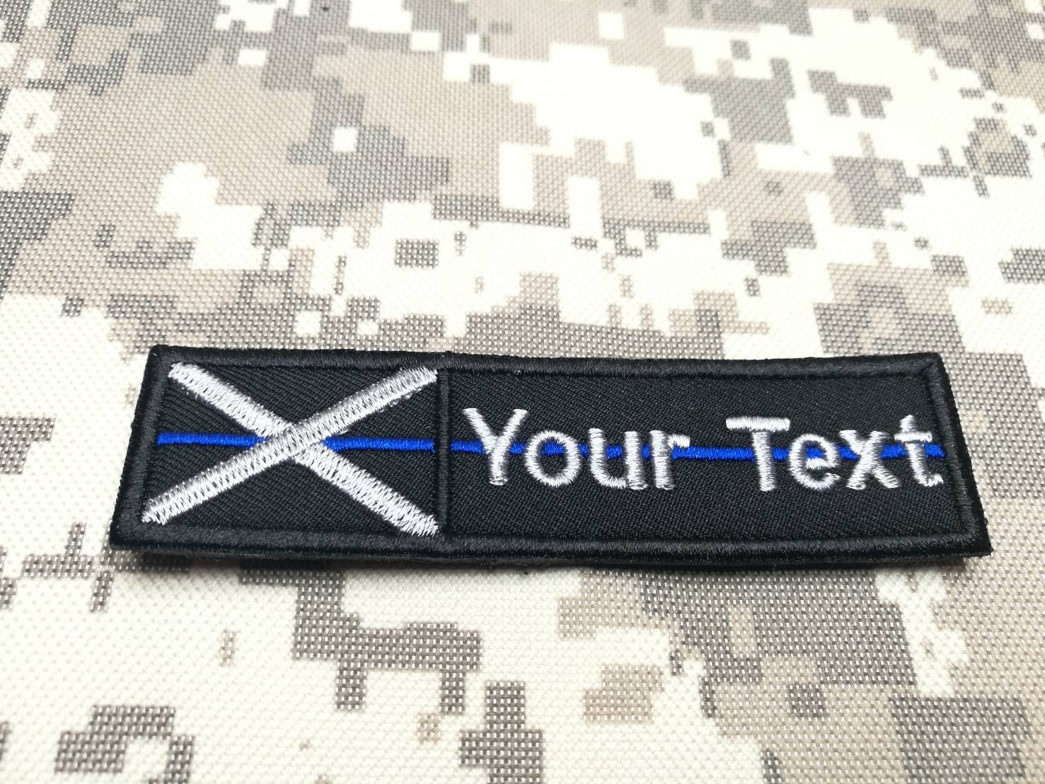 Custom Name Text Patch Thin Blue Line Police SWAT USA Alabama - Etsy