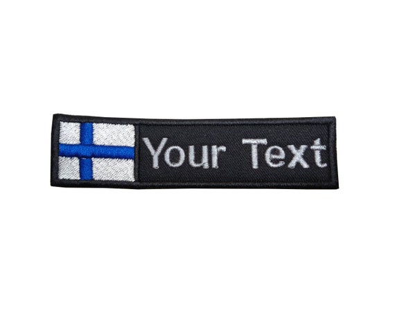 Finland Flag Patch Custom Name Text Finland Flag Patch With | Etsy