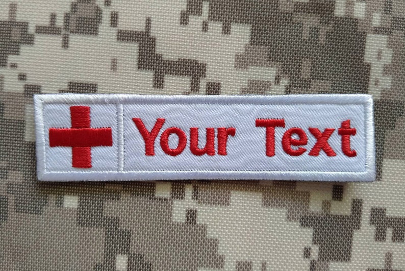 Red Cross Medic Custom Name Text Patch Firs Aid Paramedic Hook - Etsy