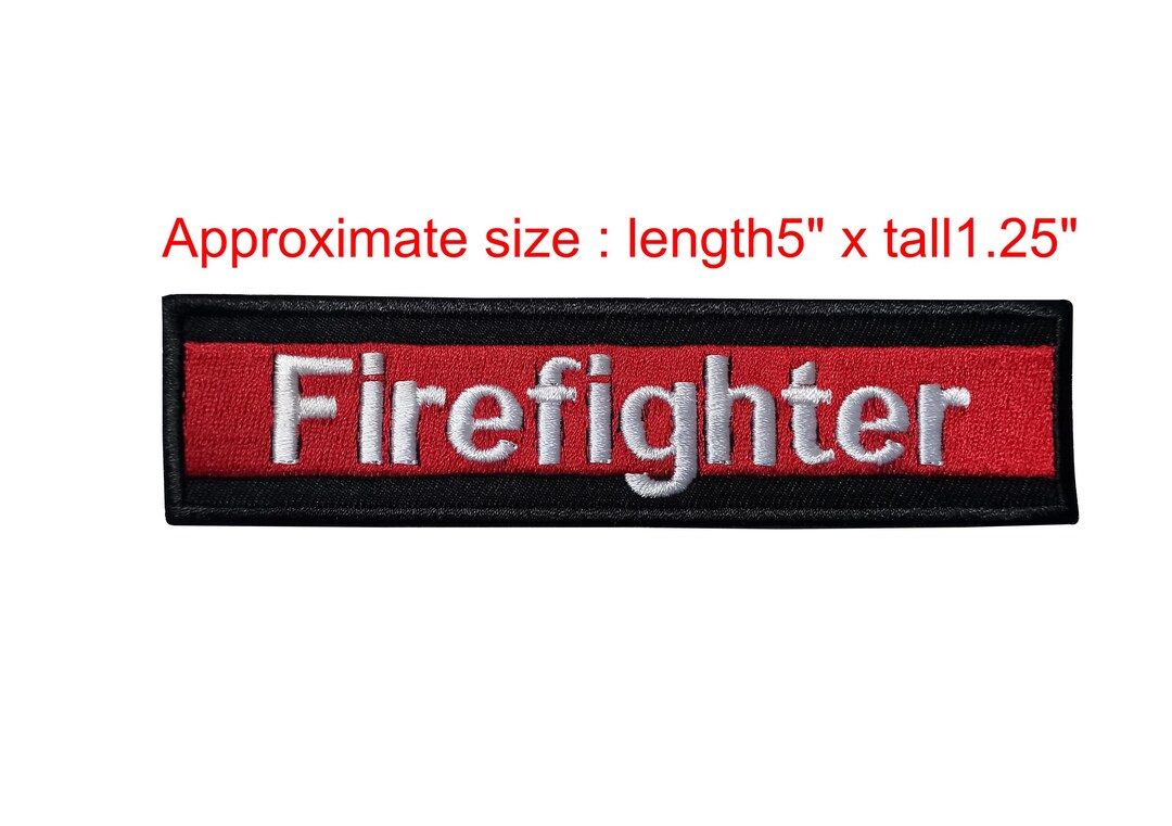 Fire Fighter Patch Thin Red Line Fire Rescue Fire Dept Embroidered With ...