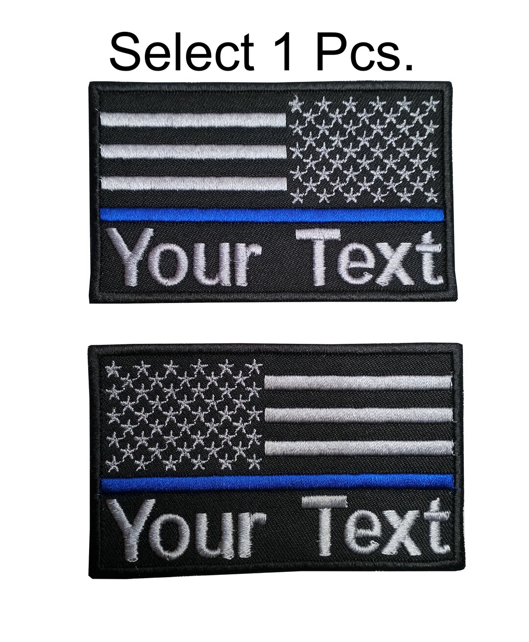 1 Pcs. Custom Name USA Flag Thin Blue Line Police Swat Regular Revers ...