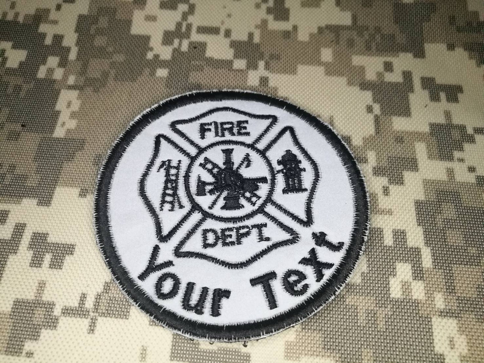 Fire Fighter Patch Custom Name Text Your Text Patch Round Fire Fighter Patch Sew on or Hook ...