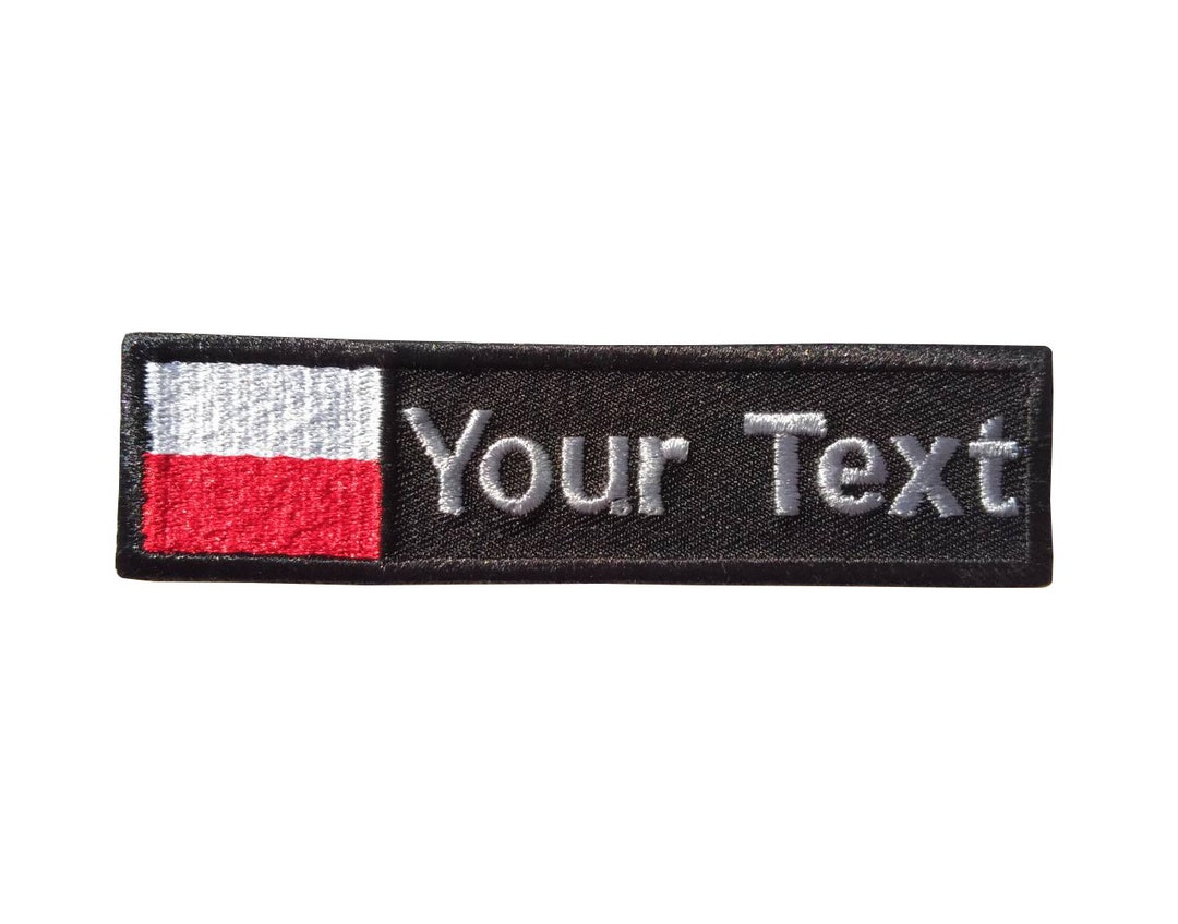 Polish Flag Patch Custom Name Text Poland Polish Flag Patch Name Tape ...