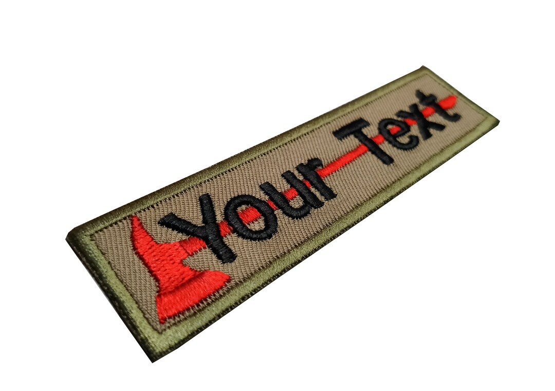 Fire Fighter Patch Custom Name Text Left Ax Thin Red Line Firefighter ...