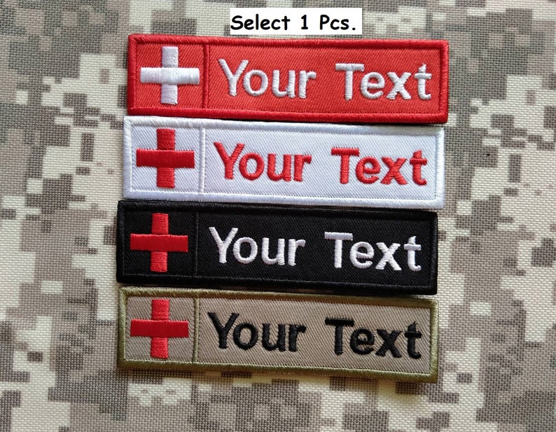 Red Cross Medic Custom Name Text Patch Firs Aid Paramedic Hook - Etsy